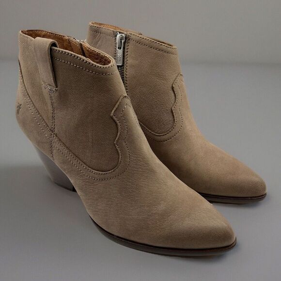 Frye | Shoes | Frye Reina Bootie Grey Women 75 Leather Western Bohemian ...